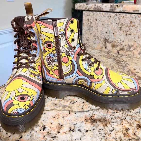 Dr. Martens | Shoes | Vegan Dr Martens Retro Ray Canvas Mushroom Boots | Poshmark